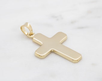 Gold Flat Cross Necklace - Etsy