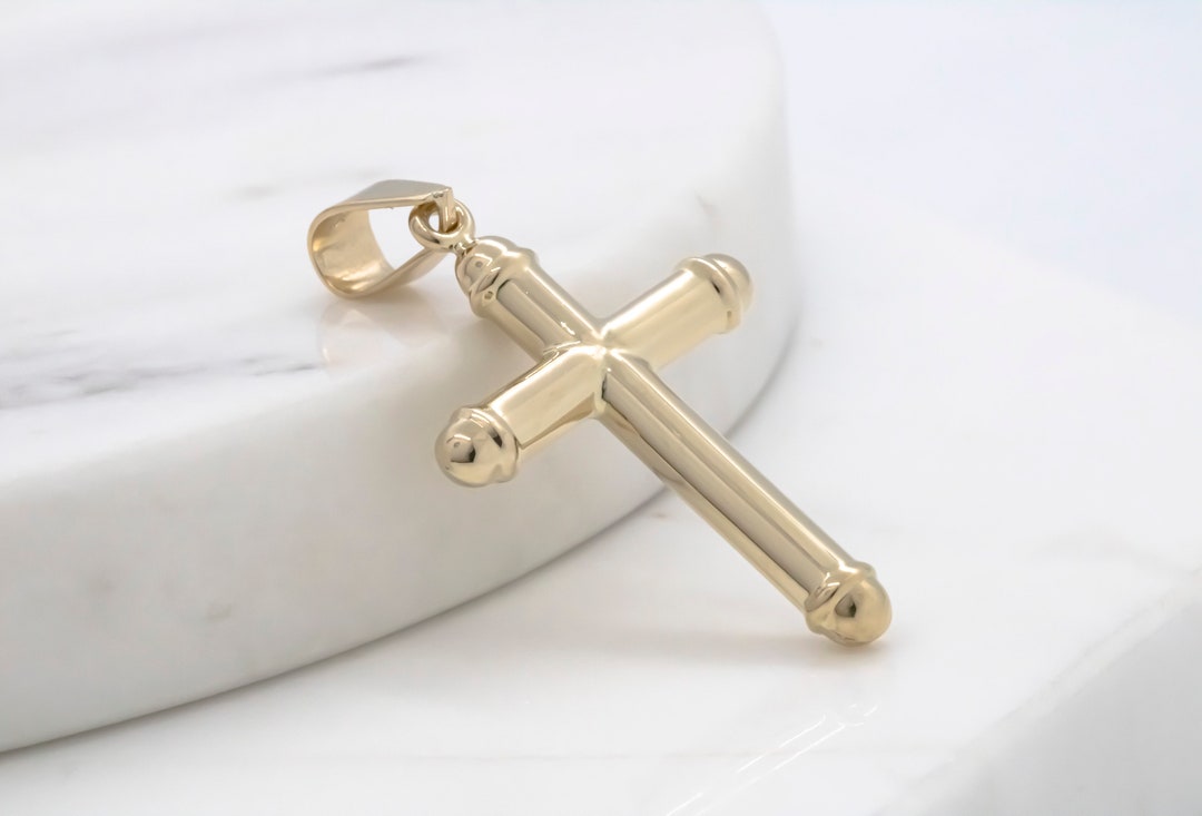 14 Karat Yellow Gold Cross - Etsy