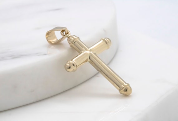 14 Karat Yellow Gold Cross - Etsy