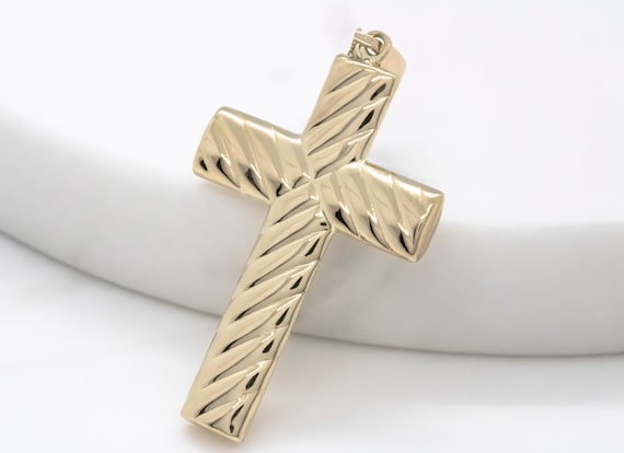 14 Karat Yellow Gold Cross - Etsy