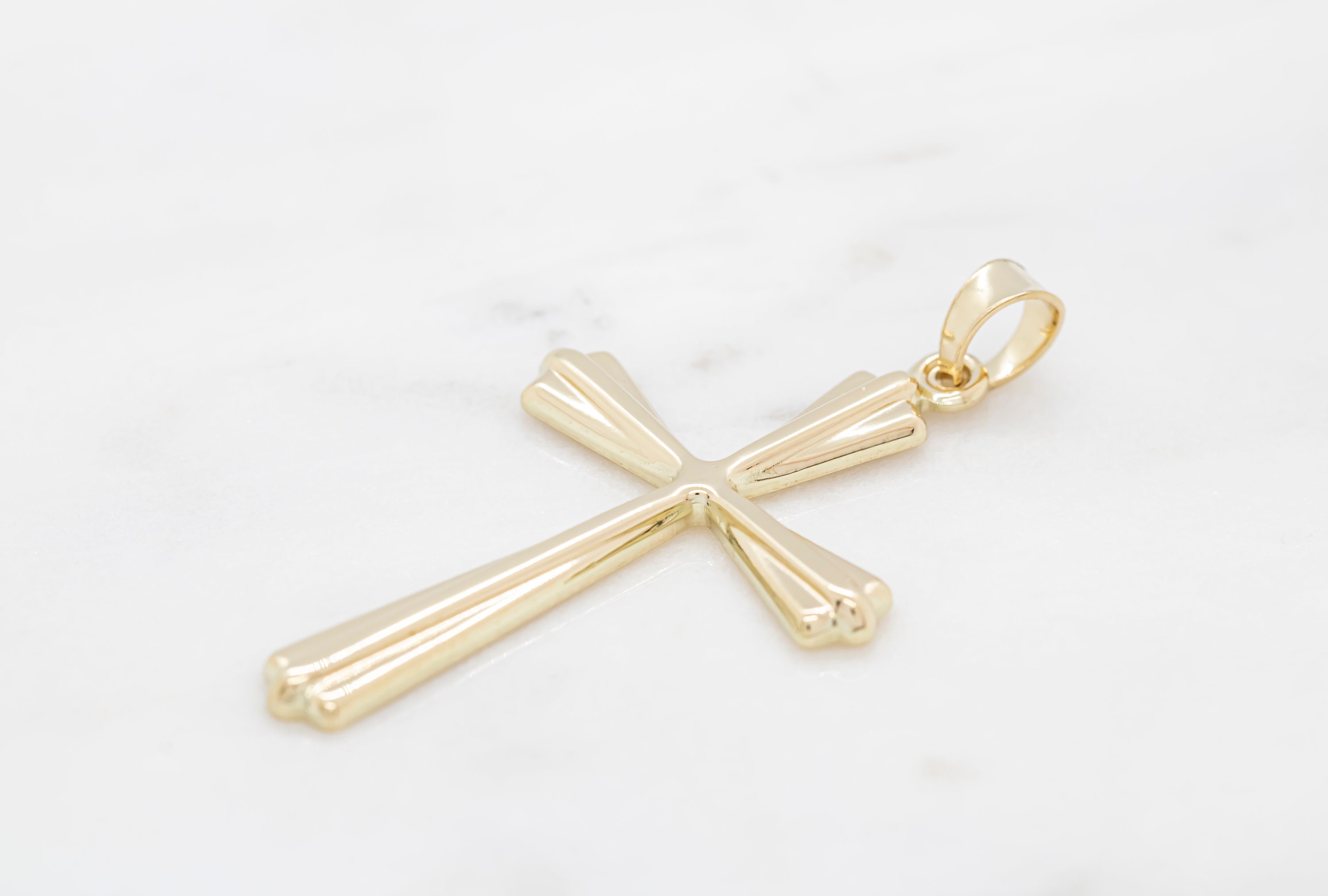 14 Karat Yellow Gold Small Size Cross Pendant - Etsy