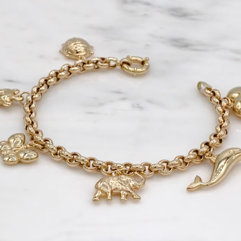 Gold Charm Bracelet - Etsy