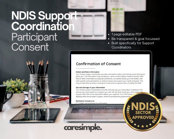 NDIS Support Coordination - Participant Consent Form - Editable PDF ...