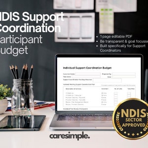 NDIS Support Coordination - Participant Budget - Editable - Disability ...
