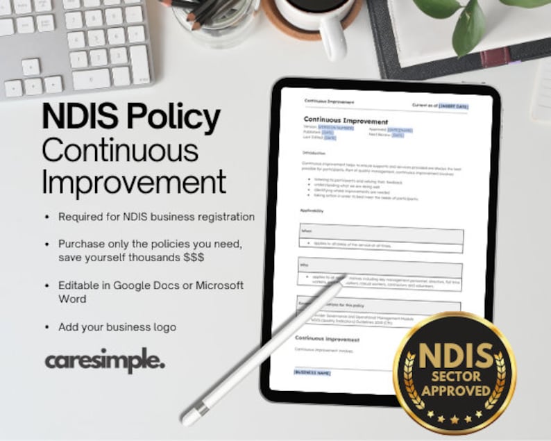 NDIS Policy - Continuous Improvement - Editable - Disability - NDIS ...