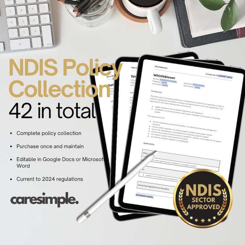NDIS Policy Collection - 42 Policies - Editable - Disability - NDIS ...