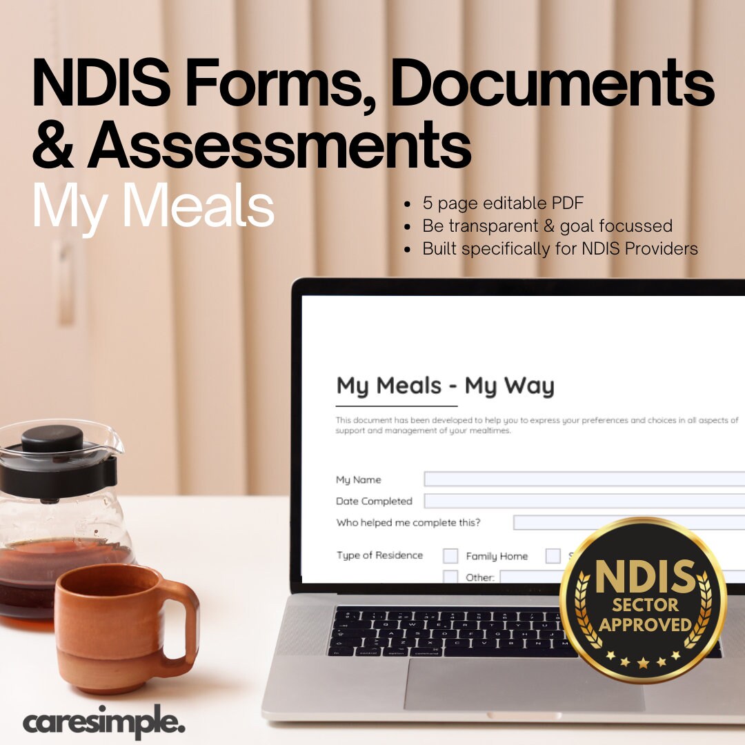 NDIS Documentation - My Meals My Way Self Assessment - Editable PDF ...
