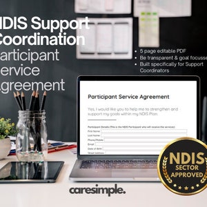 NDIS Support Coordination - Service Agreement - Editable PDF ...