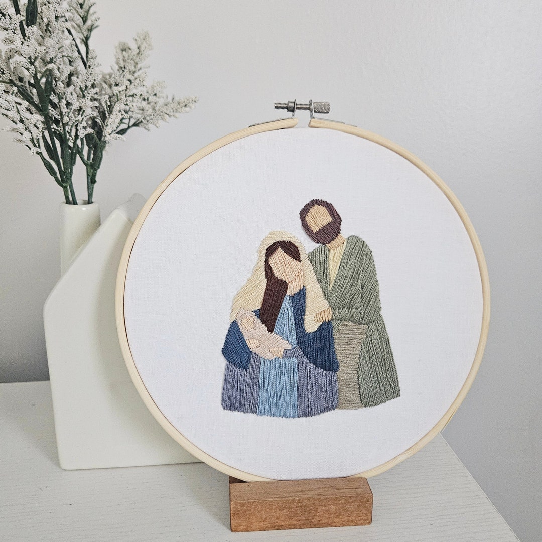 Holy Family | Hand Embroidery | Nativity | Christmas Decor | Christmas ...
