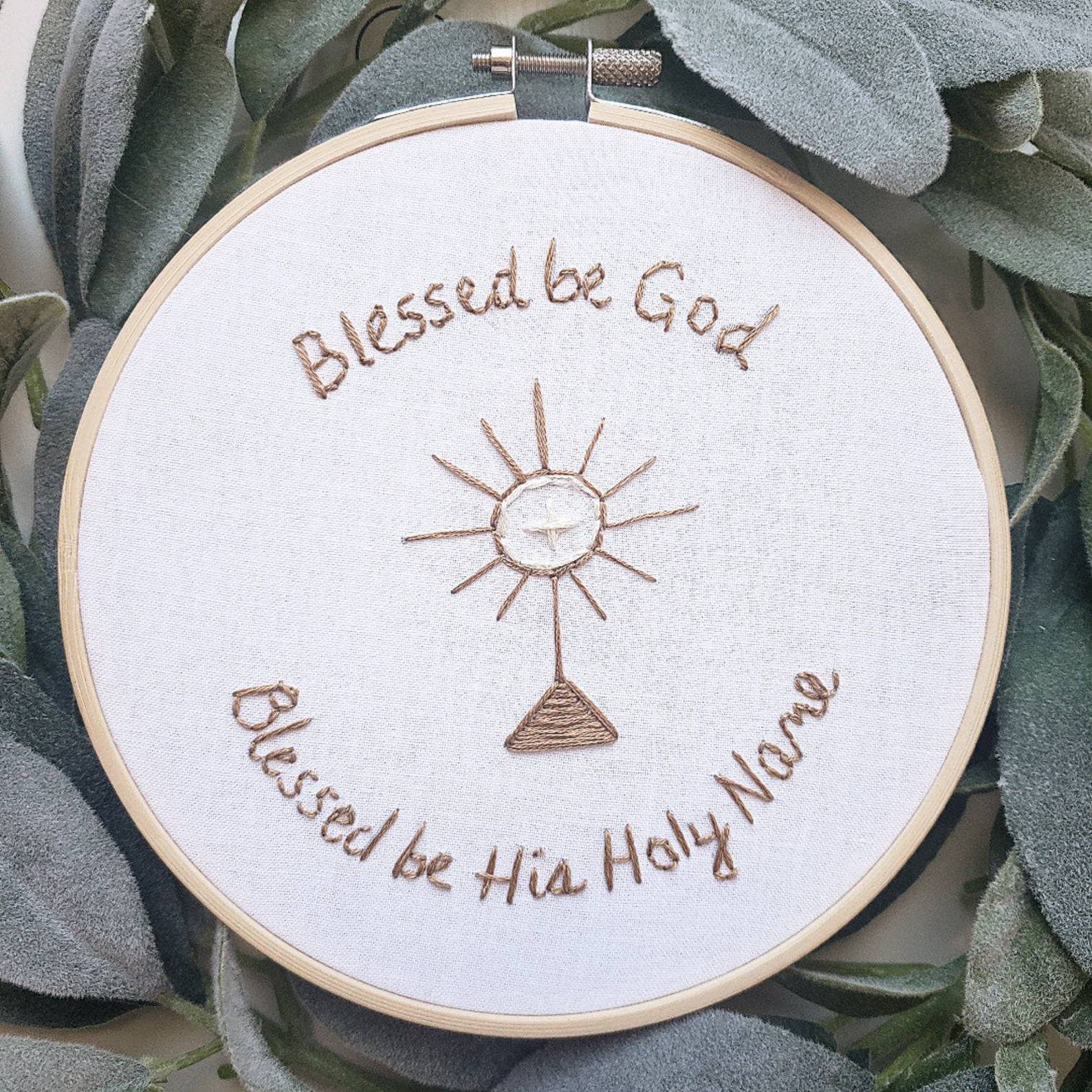 Blessed Be God Hand Embroidery Adoration Divine Praises - Etsy
