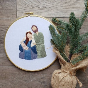 Holy Family | Hand Embroidery | Nativity | Christmas Decor | Christmas ...