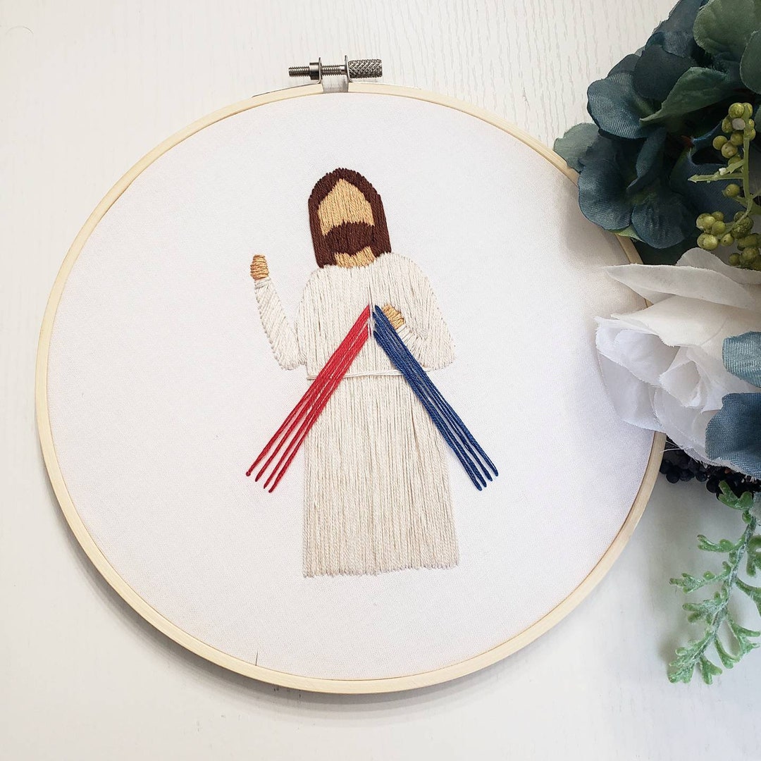 Divine Mercy Jesus, Hand Embroidery, Jesus I Trust in You, Catholic ...