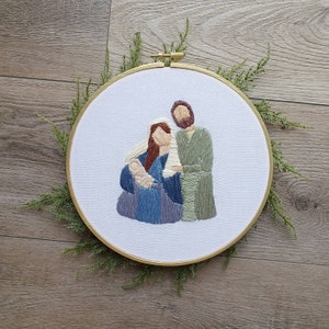 Holy Family | Hand Embroidery | Nativity | Christmas Decor | Christmas ...