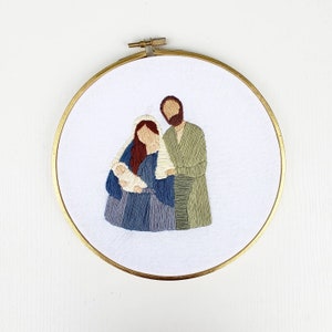 Holy Family | Hand Embroidery | Nativity | Christmas Decor | Christmas ...