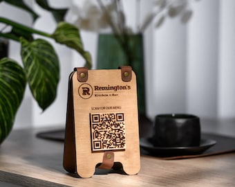 Table QR Code Sign QR Code Stand Tabletop Sign Small Bussiness Qr Code ...