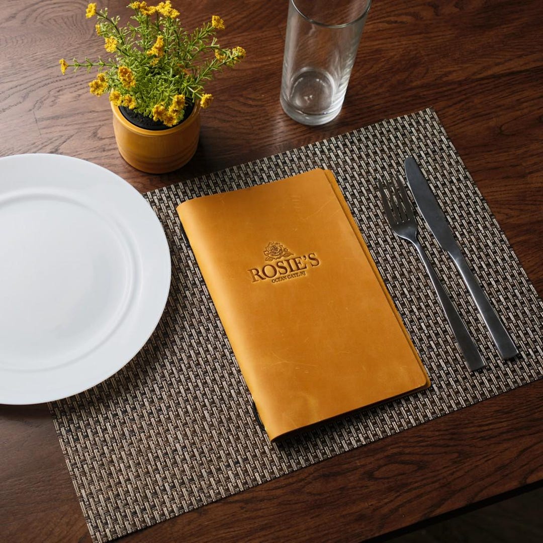 Soft Leather Menu Holder for Binded Sheet, Cover for Restaurants and ...