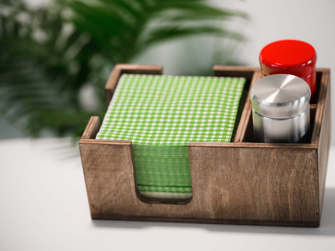 Wooden Tabletop Caddy. Personalized Condiment Holder. Table Organizer ...