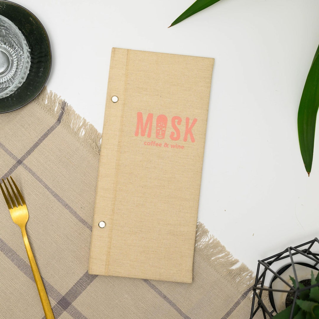Linen Imitation Leather Menu Holder, Menu Holder With Personalisation ...