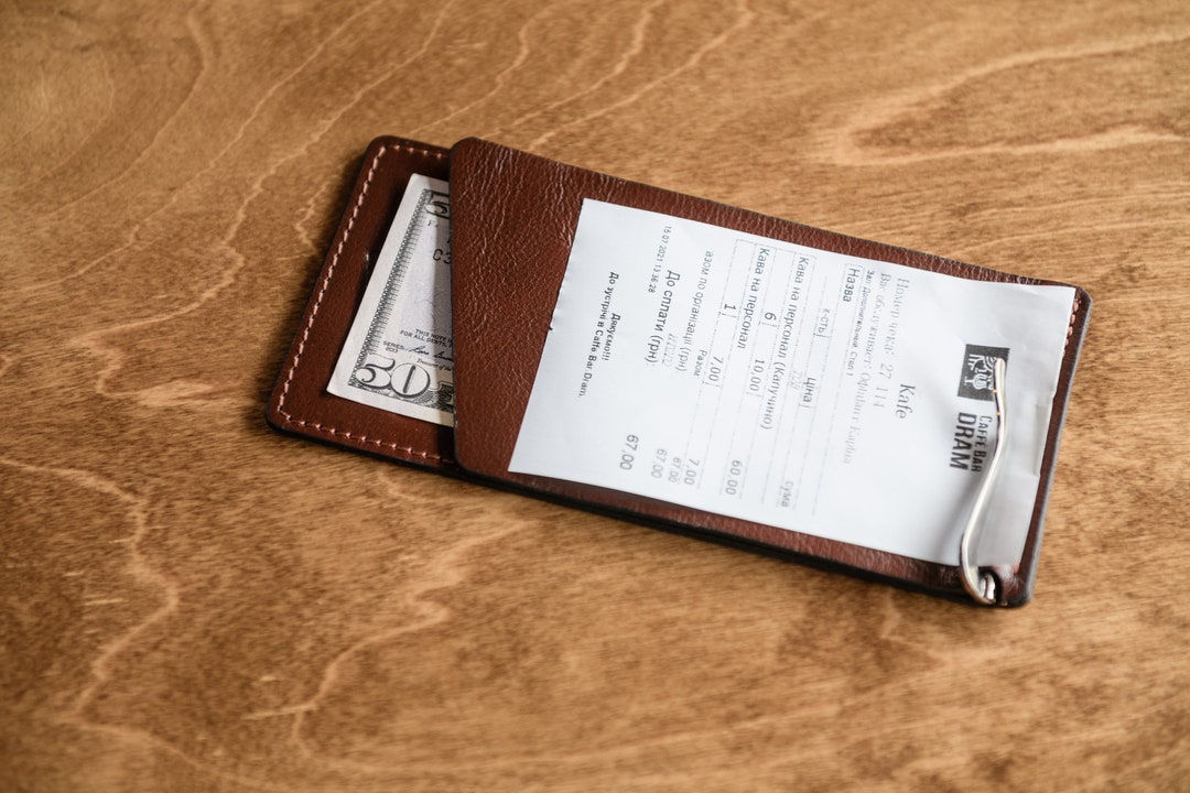 Leather Bill Holder Check Holder for Restaurant Leather - Etsy