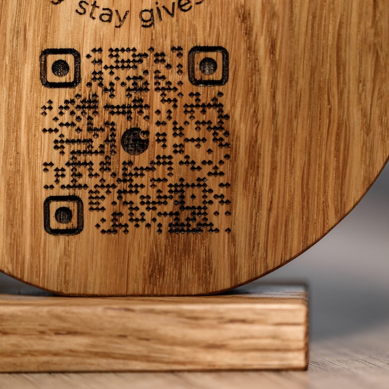 Engraved Oak QR Code Menu Sign, Restaurant Tabletop Stand - Etsy UK