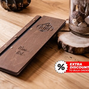 Wooden Menu-folder for Wine List Fastened on Leather Strap - Etsy