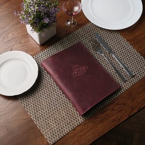 Leather Menu Holder Suitable Legal Sized Sheets - Wine List Cover ...