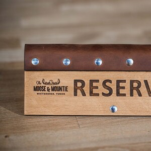 Wooden Reserve Plate With Logo Engraving, Reserved Table Sign, Reserved ...