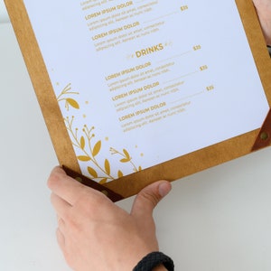 Wooden Menu Board With Corner Mountings, Menu Holder With Logo ...