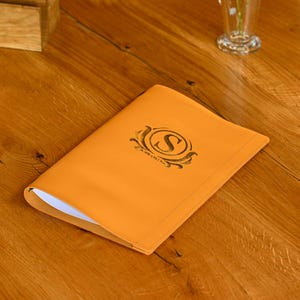 Soft Leather Menu Folder With Fixing on Rubber Strip, Leather Menu ...