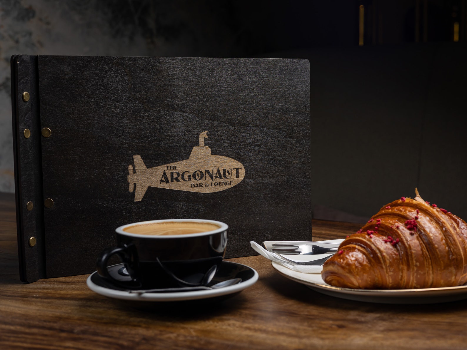 Landscape Menu Folder Fastened on Leather Strap Wooden Menu - Etsy