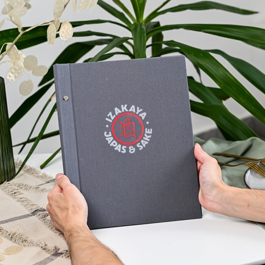 Fabric Menu Folder With Logo, Drink Menu Cover, Customised Menu List ...