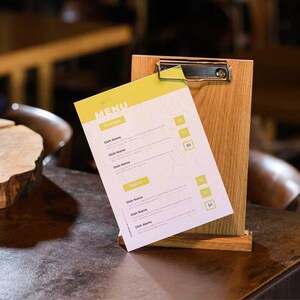 Table Stand Menu Holder With Binder for A5/A4 Sheets Wooden - Etsy