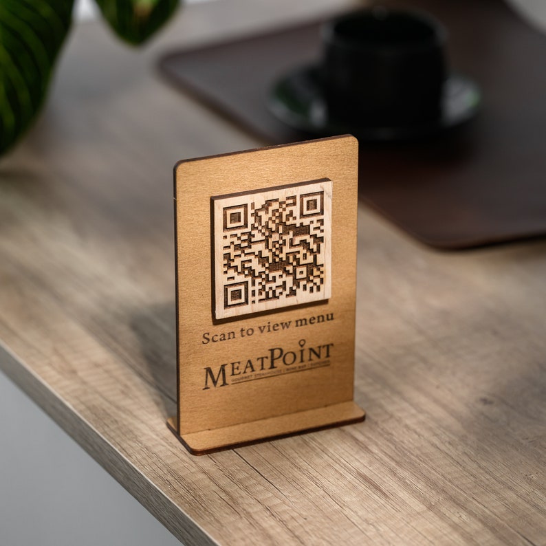 Personalized Plywood QR Code Stand, Scan to Pay Sign, Tabletop Menu - Etsy