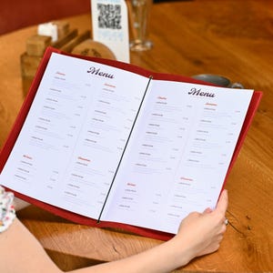 Soft Leather Menu Folder A4/A5, Menu Holder With Embossing, Restaurant ...