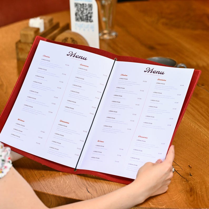Restaurant Menu Cover: Embossed Soft Leather Menu Folder - Etsy UK