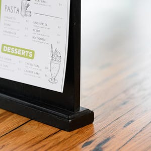 Table Stand Menu Holder With Brass Clip for A5 / Half Letter – Wooden ...