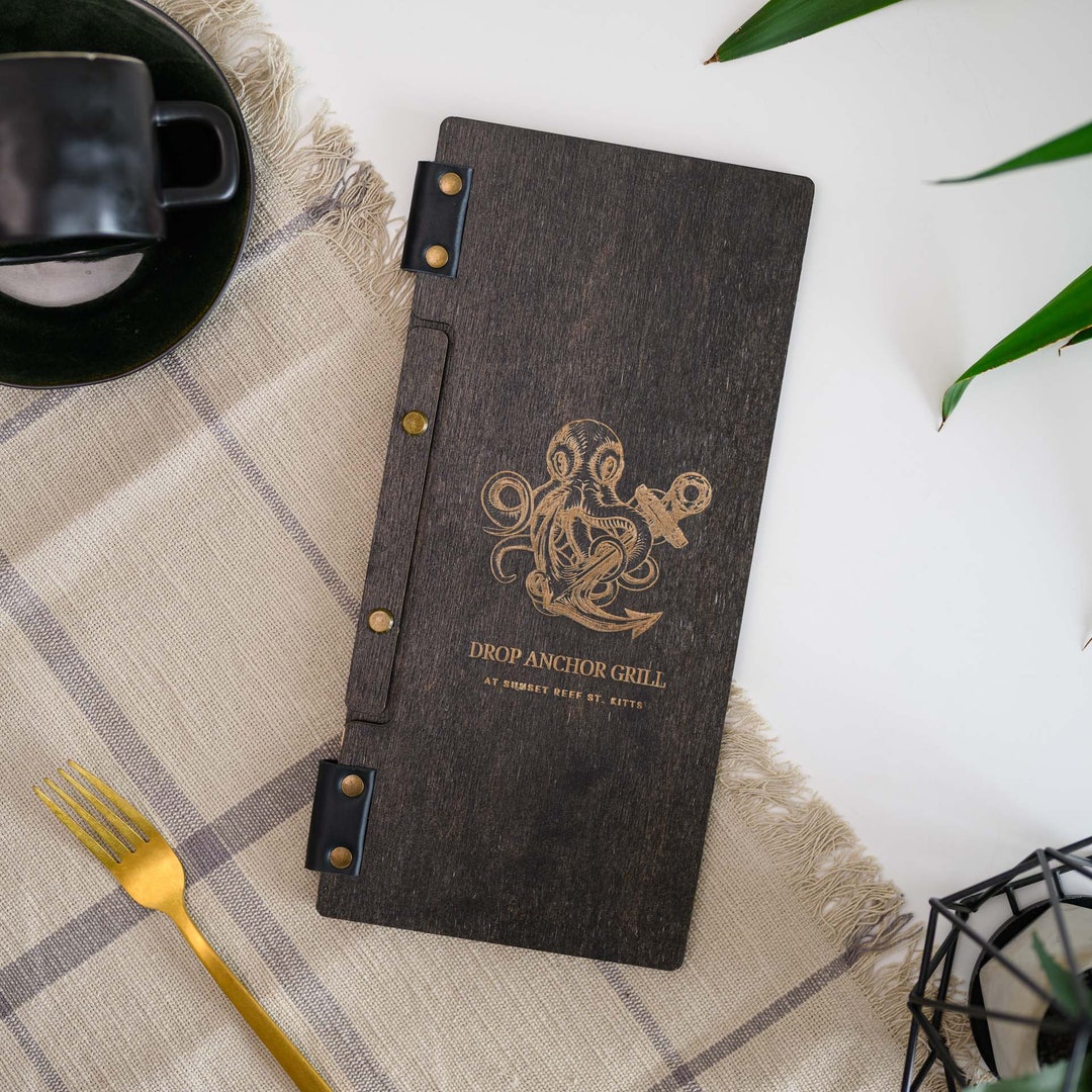 Wooden Menu Holder for Wine Menu, Menu Holder, Restaurant Menu Folder ...