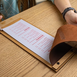 Wooden Menu Board With Leather Cover Suitbale for Wine List - Etsy