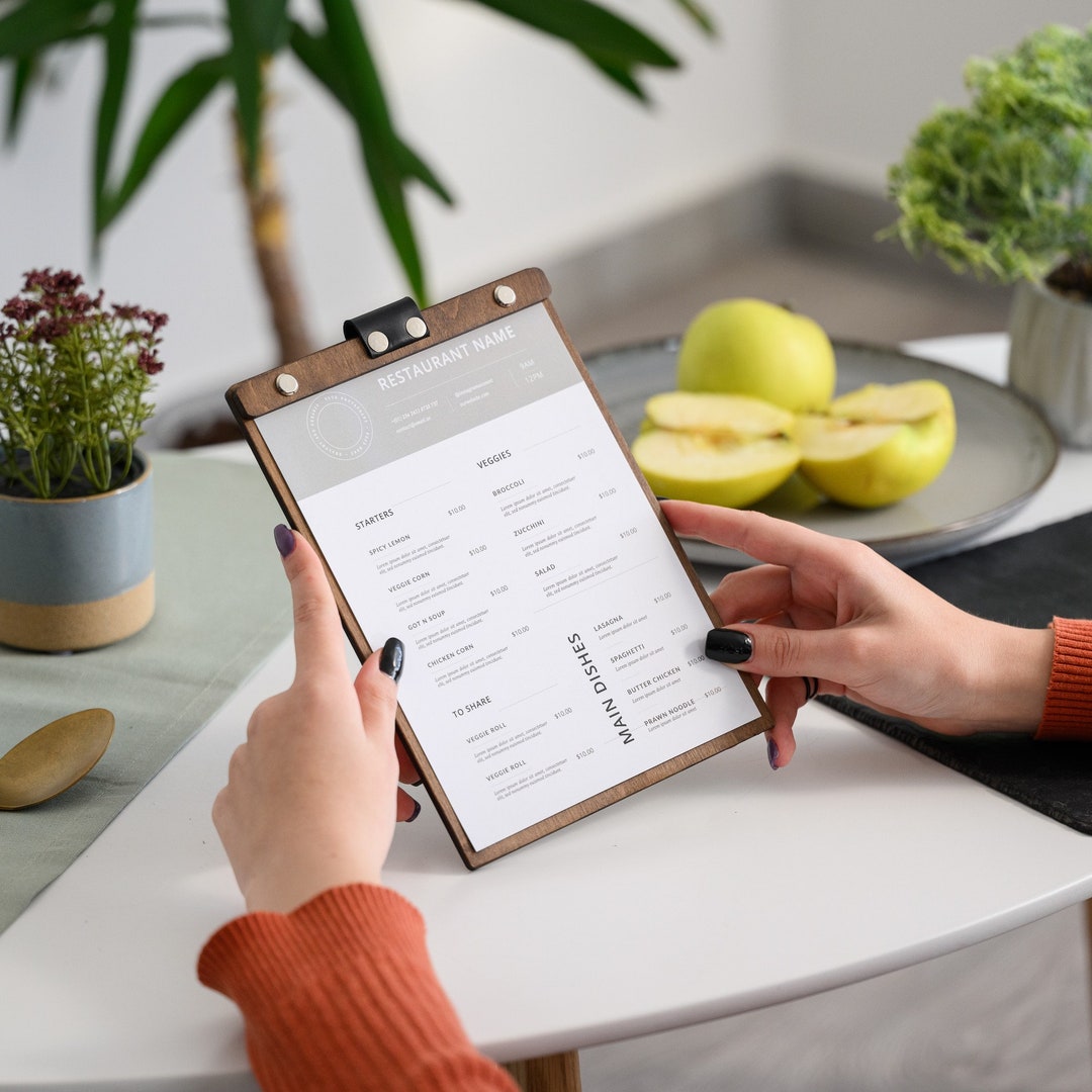 Hardcover Drink Menu Board, Personalized Menu Holder, Coffee Menu ...