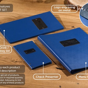 Two-layer Leather Wine List Folder on Screws, Leather Menu Holder With ...