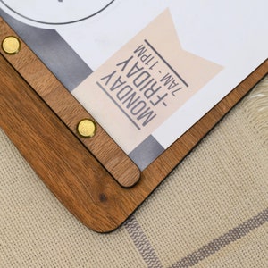 Veneered Plywood Menu Holder, Engraved Menu Holder, Restaurant Menu ...