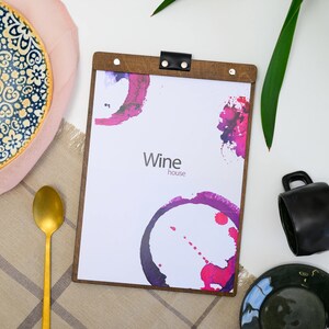 Personalized Hardcover Menu Board – Custom Engraved Wooden Menu Holder ...