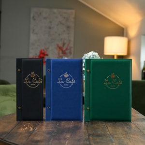 Faux Leather Menu Folder With Logo Embossing, Letter Size Menu Folder ...