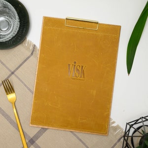 Menu Board With Binder and Leather Cover, Menu Cover With Embossing ...