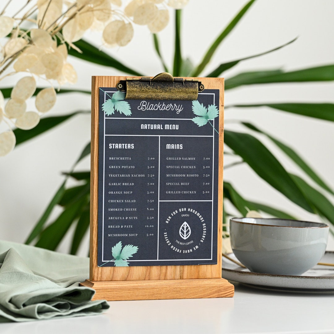 Tabletop Menu Holder, Cafe Bar Menu Sigh With Binder, Retail Sign ...
