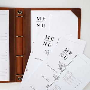 Hard Cover Menu Holder With Binder, Leather Menu Cover A4, Menu Holder ...