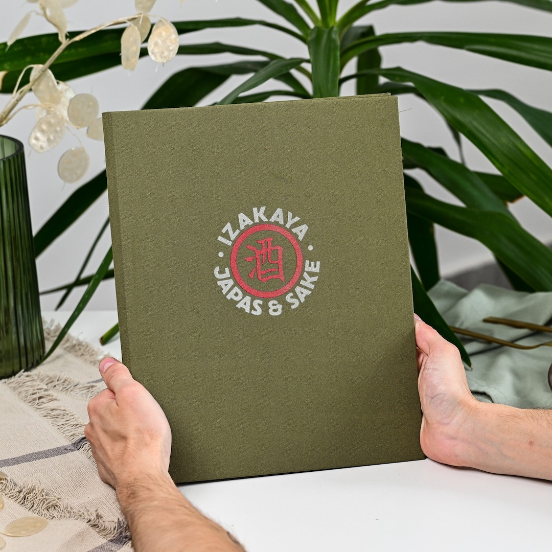 Fabric Restaurant Menu Folder, Menu Holder With Logo Printing ...