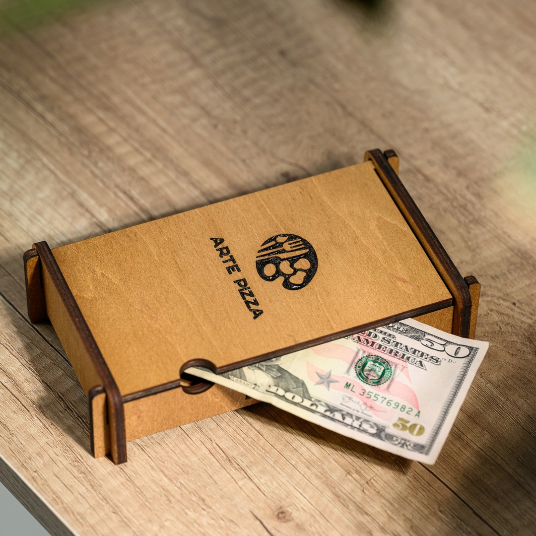 Plywood Bill Presenter Box, Check Holder With Logo Engraving ...
