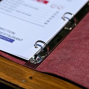 Leather Wine List Menu Cover With Ring Binder Mechanism, Menu Holder ...