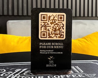 Scan for Menu Sign Custom QR Code Menu QR Code Tabletop Sign Scan for ...